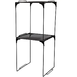 Svartur Locker Shelf for School Locker, Stackable Locker Shelves for Locker Decoration, Tall Locker Organizer Shelf for Work, Back to School Essentials Locker Accessories, Pack of 2, Black