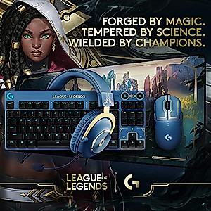 Logitech G PRO Mechanical Gaming Keyboard - Ultra-Portable Tenkeyless Design, Detachable USB Cable, LIGHTSYNC RGB Backlit Keys, Official League of Legends Edition