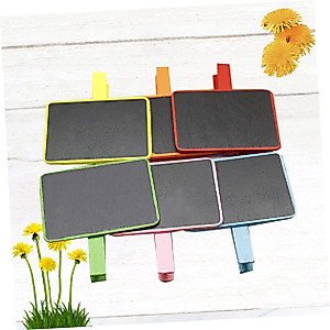 Veemoon 18pcs Message Board with Clips Wood Tags Mini Blackboard Signs Message Board Tag Sign Table Place Card Clip Chalkboard Food Signs Wedding Table Numbers Photo Dining Table