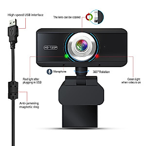 SYVI Webcam HD 1080P Webcam USB PC Computer Webcam with Microphone Laptop Desktop Full HD Webcam Professional Streaming Webcam,for Recording,Calling Meeting,Gaming,Black