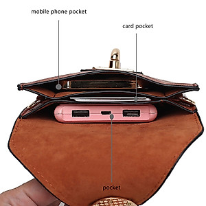 MKF Collection Small Crossbody Cell Phone Case for Women Fashion Turn Lock – PU Leather Cellphone Bag Adjust Shoulder Strap by Mia K