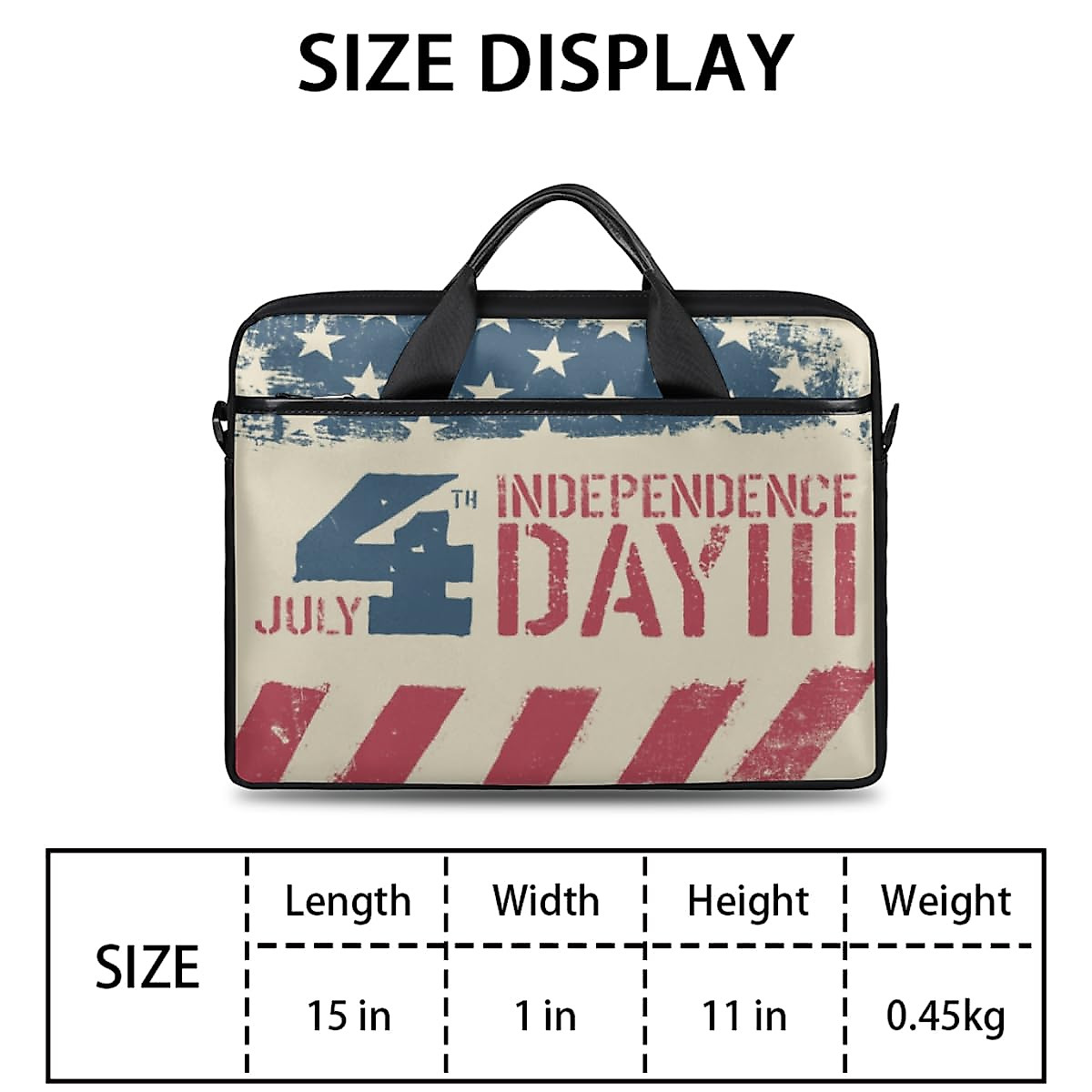 Vintage Usa Flag Laptop Computer Bag Waterproof Shoulder Messenger Bag 13-15 inch Durable Laptop Tote Bag with Shoulder Strap Handle Lightweight Crossbody Briefcase