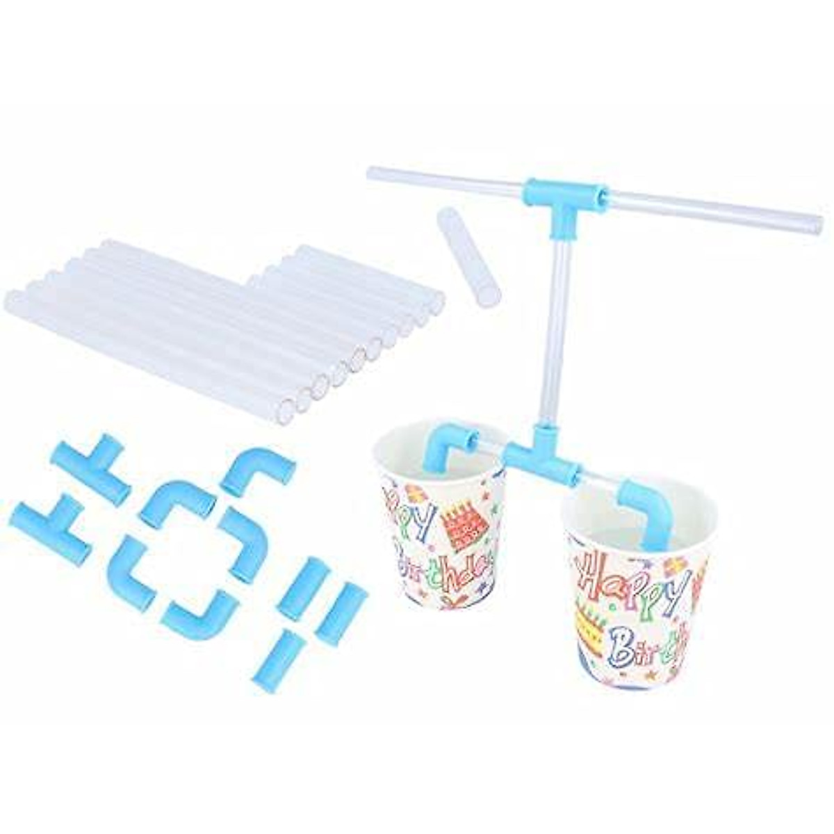 DIY Crazy Straws Connectors 21 pcs, Drinking Straws to Children play Game Straws, Cool Silly Gaming Straws