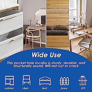 Pocket Hole Jig Kit, 15 Degree Angle Oblique Hole Puncher Locator, High Precision Adjustable Woodworking Drill Guide Tool Kit for DIY Carpentry Projects Portable Unit or Mount to Bench