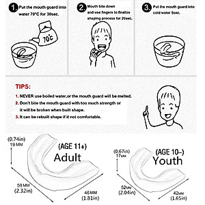 Sports Mouth Guard for Kids Youth/Adults-Mouthguard for Lacrosse, Basketball, Karate, Flag Football, Martial Arts, Rugby, Boxing, MMA, Hockey -Free Carrying Case for Mouthguard(Blue red Kids)