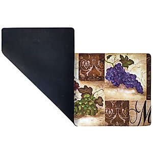 ABREEZE Laundry Room Rug 20"x59", Laundry Mats Washable Farmhouse Mat Floor Runners for Bath Room Carpet Kitchen Mats(Grape)