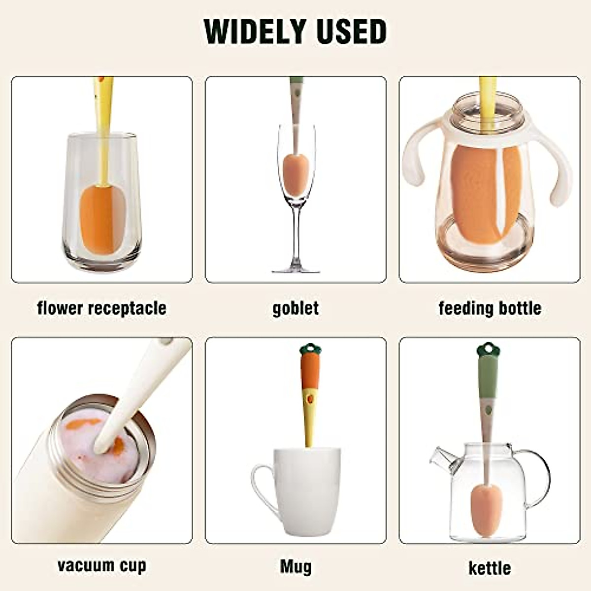 3 in 1 Multifunctional Long Handle Cleaning Cup Brush, 2023 New Bottle Cap Detail Brush Bottle Gap Cleaner Brush for Kitchen Water Bottle Cover Feeding Nozzle Glass Cup (2 Color Set)