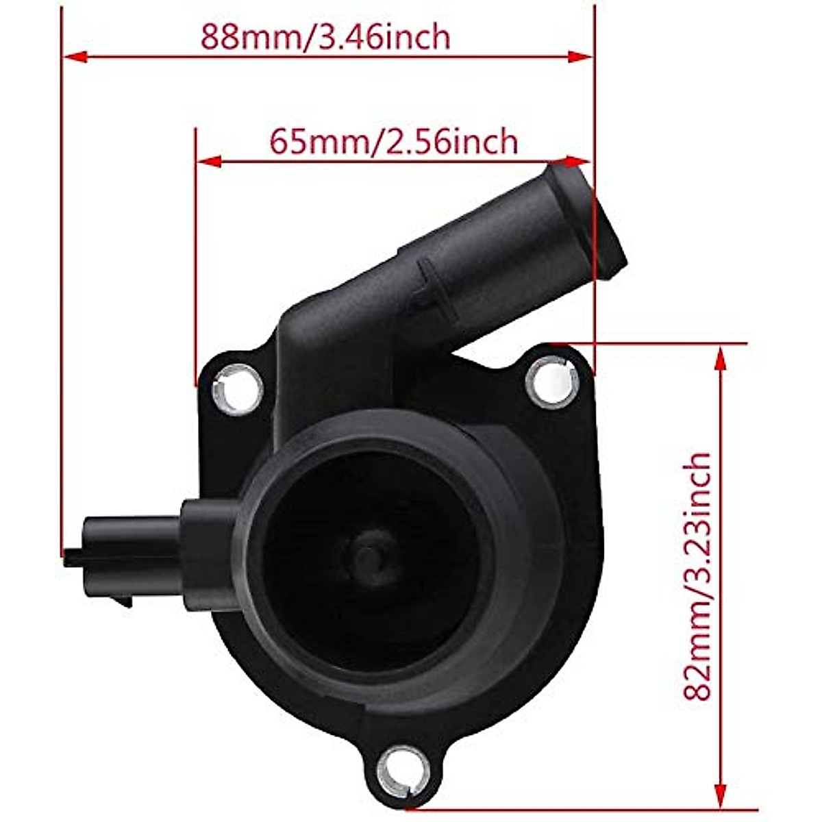 55565336 Engine Coolant Thermostat Housing Assembly with Water Inlet Fits 2013-2016 Buick Encore 2011-2016 Chevy Cruze 2012-2015 Chevy Sonic Replace 55593034 55579010 by Lucky Seven