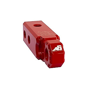AGENCY 6 Recovery Shackle Block Assembly 2 INCH Double Hole Powder Coat RED - Hitch Receiver Block - Proudly Made in The USA with US Certified Materials - Includes Hitch pin and D-Ring