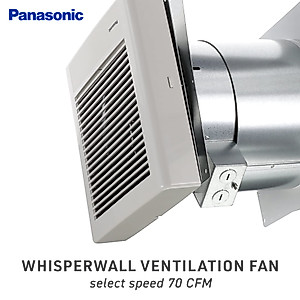 Panasonic FV-0511VFL1 WhisperFit DC Retrofit Ventilation Fan with Light, Dimmable LED Light and Nightlight, 50, 80 or 110 CFM, Quiet Energy Star Certified Energy-Saving Ceiling Mount Fan