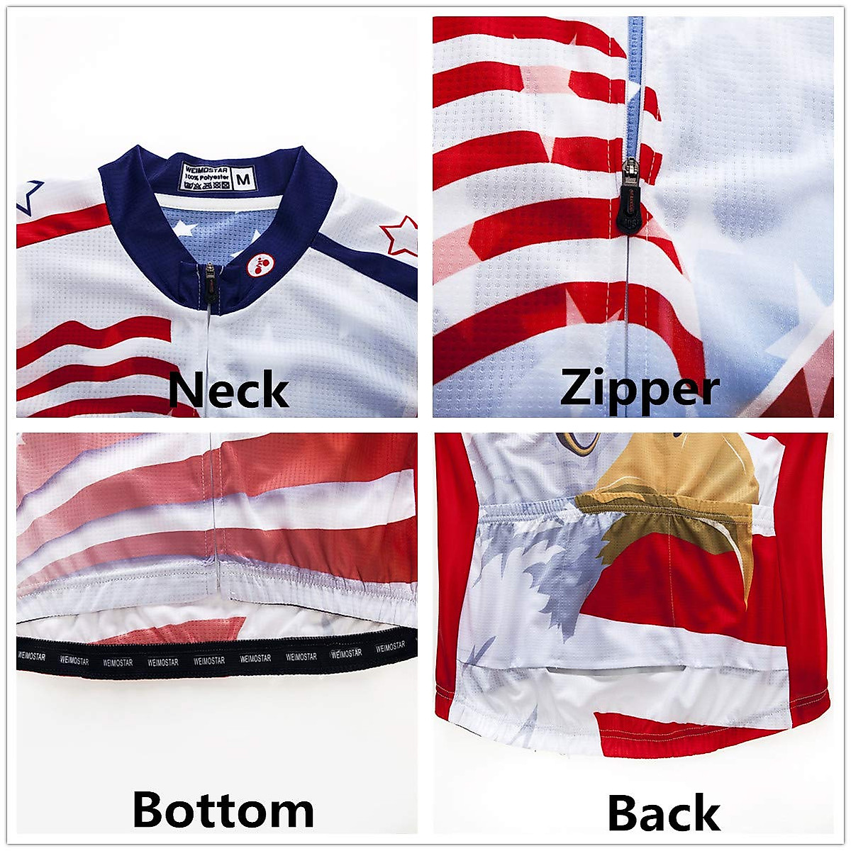USA Cycling Jerseys Men, USA Flags Bicycle Shirts Summer Riding Tops Quick Dry Bicycle Jersey S-3XL