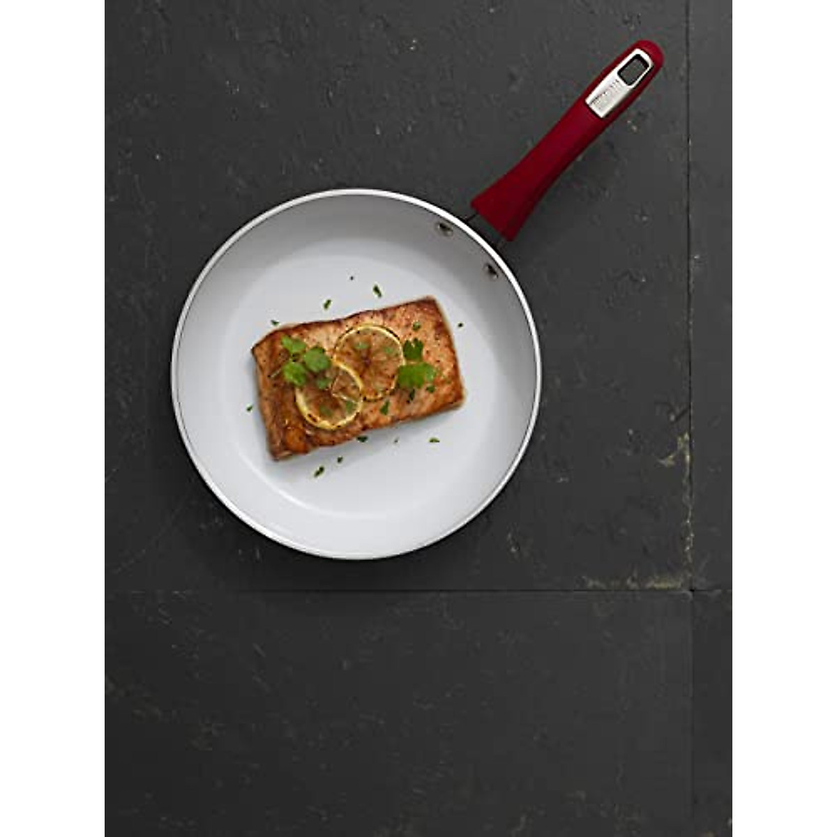 Bialetti Aeternum Ceramic Nonstick Cookware Set, 10 Piece Cookware Set, Red/White