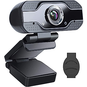 ZILINK FHD 1080P Webcam, Dual Stereo Microphone USB Webcam, Plug and Play, Privacy Cover, Widescreen and Light Correction PC Camera for Video Calls, Conference, Skype, YouTube, etc