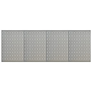Tidyard 4 Piece Wall-Mounted Peg Boards, Steel Wall Panels with Holes, Metal Tool Pegboards Storage Organizer Gray for Garage, Workbench, Workshop 63 x 22.8 x 0.4 Inches (L x W x T)