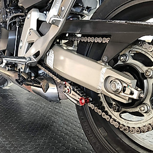BPA-RACING Motorcycle Chain Slack Adjuster Tool - Innovative Chain Tensioning Tool for Easy, Quick & Precise Chain Slack Adjustment- Slack Setter Tool (Red)