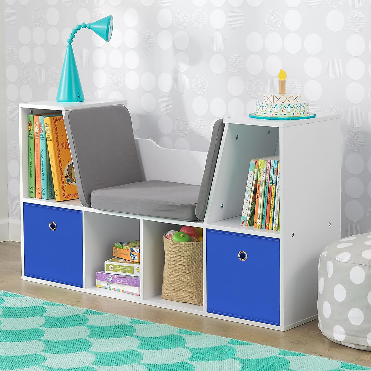 SEVENDOME 11 Inch Collapsible Storage Bins,Fabric Storage Cubes Foldable Storage Baskets For Home Bedroom,Closet Organizers And Storage For Shelf Closet, Bedroom Organizers,Set of 3,(Dark Blue)