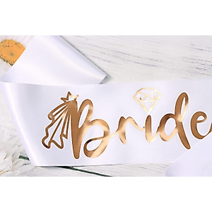 Docooniver Bride to be&Groom to be 2 Pack Sash for Bridal Shower,Bachelorette Party Sash,Bridal Shower Favors and Decorations.(White&Black)