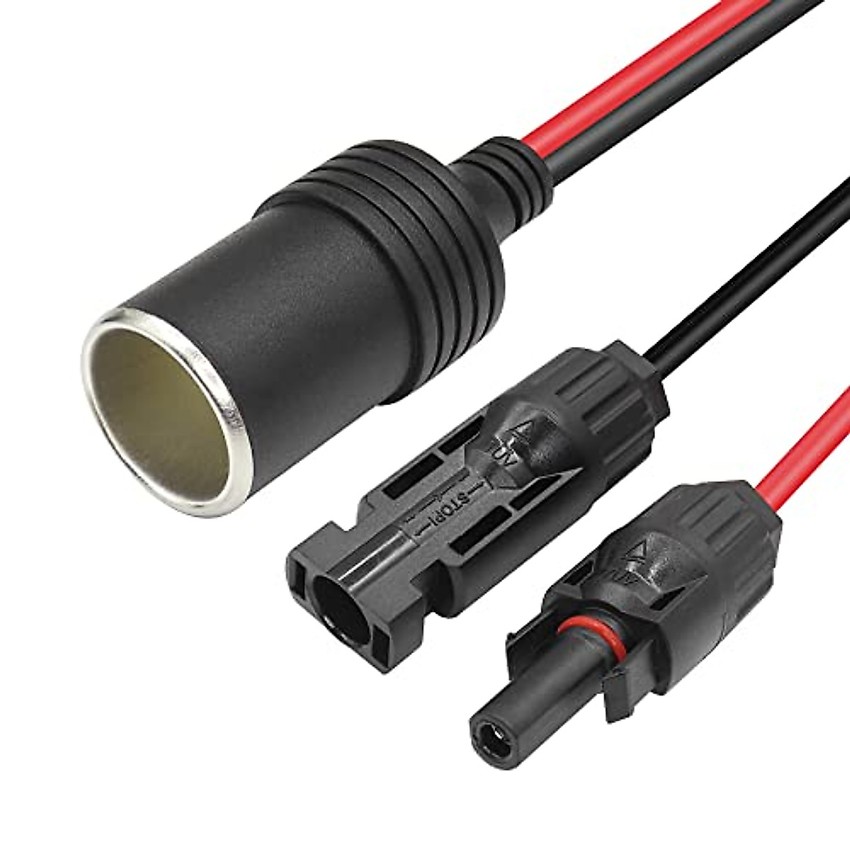 RIIEYOCA Solar Connector to Cigarette Lighter Female,12AWG Cable 12V-24V Cigarette Lighter Female Seat Connect Solar Panel,for Cigarette Lighter Connecting The Device to Supply Power use