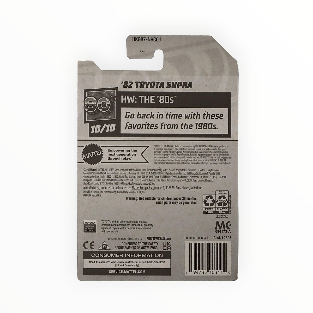 Hot Wheels '82 Toyota Supra, HW The '80s 10/10 [red] 167/250