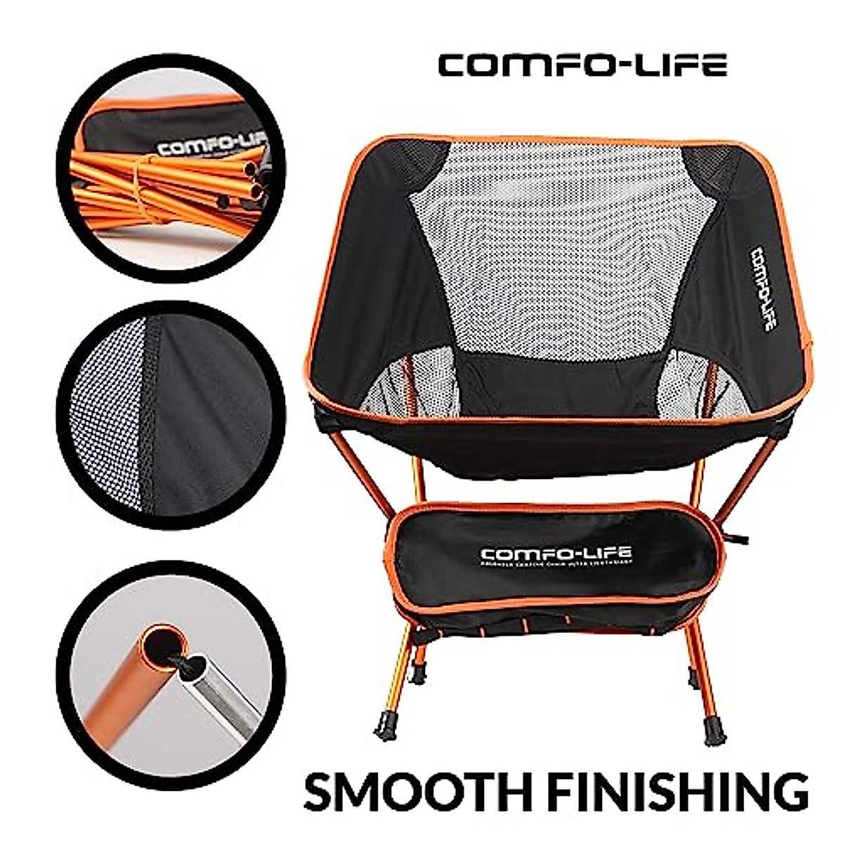COMFO-LIFE Portable Camping Chair - Backpacking Chair Ultra Lightweight and Durable Lawn Chairs, Camp, and Backpacking Chair - Ideal for Travel and Outdoor Adventures - Ultralight & Compact