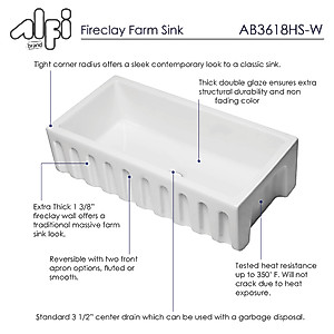 ALFI brand AB3618HS-BM Kitchen Sink, Black Matte