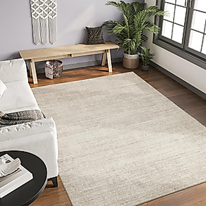 Valenrug Washable Rugs 5x7 - Stain Resistant 5x7 Area Rugs for Living Room, Non Slip Backing Printed Rugs for Bedroom, Folable Machine Washable Area Rug (5'x7', Beige)