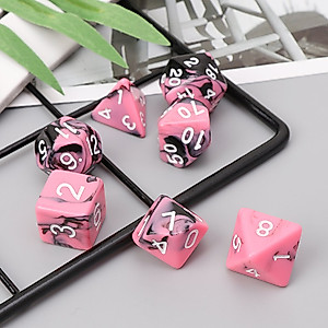 HELYZQ 7pcs/Set Dice for TRPG D4-D20 Multi-Sided Dices Polyhedral