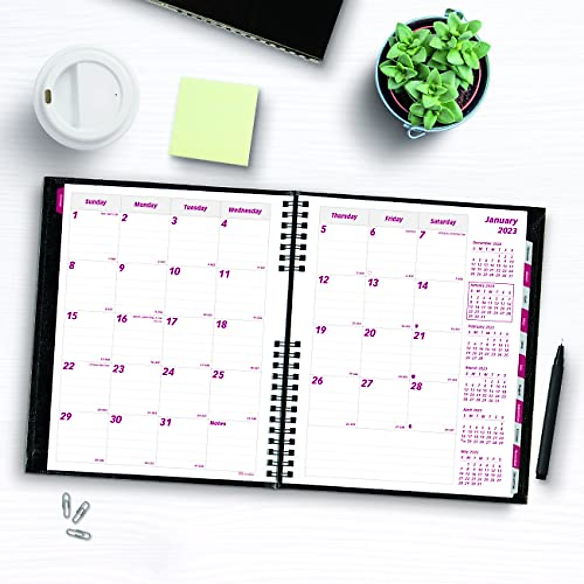 Brownline 2023 CoilPro Monthly Planner, 14 Months, December 2022 to January 2024, Twin-Wire Binding, 8.875" x 7.125", Black (CB1200C.BLK-23)