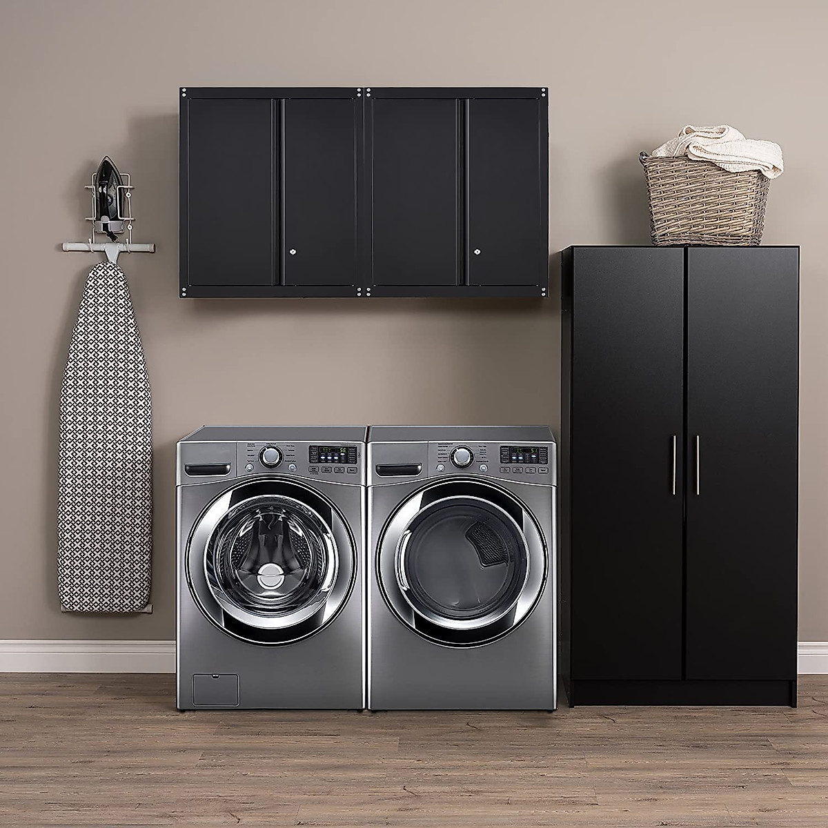 GREATMEET Metal Wall Cabinet, Wall Mounted Metal Cabinet for Garage Storage, Storage Cabinet with Doors and Adjustable Shelf, Garage Cabinet with Lock, Steel Cabinet for Utility Room