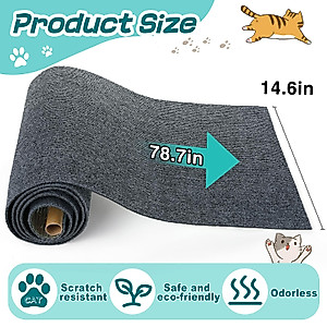 78.7"x14.6" Trimmable Cat Scratch Furniture Protector - Self-Adhesive Cat Scratching Mat Deterrent, Couch Protector from Cat Claws for DIY Scratch Post Cat Tree Shelves