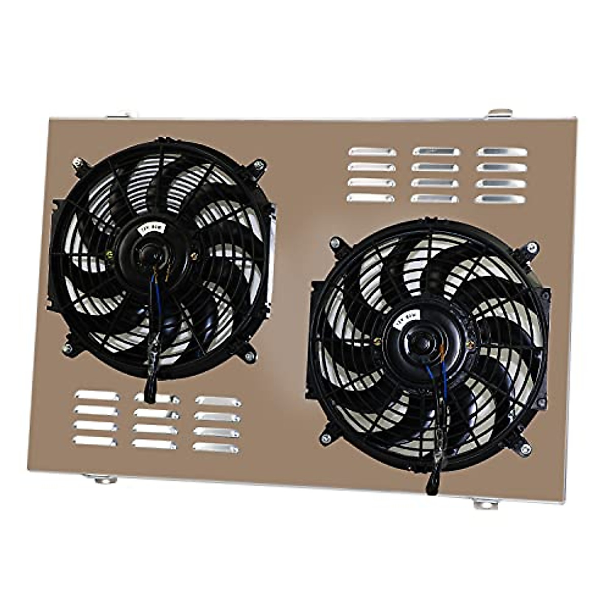 ECMRAD Aluminum Radiator Shroud+2x12"Fans Compatible for 1973-1991 Chevy C10 C20 C30 K10, K5 Blazer Truck 5.7L 7.4L V8, Pickup Blazer/GMC