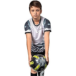 PAIRFORMANCE Soccer Jerseys for Kids, Soccer Shorts Boys Girls, Soccer Uniforms for Kids Sizes 4-15(sowhite-l)