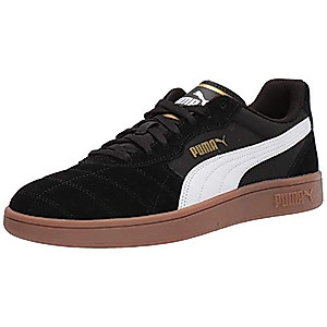 PUMA Men's Astro Kick Sneaker, Black-White-teamgold/Black, 11 M US