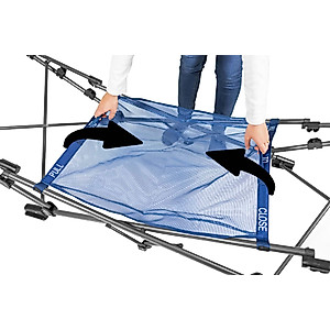 Zenithen Limited Outdoor Indoor Portable Foldable Metal Framed Lounge Hammock Furniture for Camping, Backyard, and Patio, Full Sized Hammock with Storage, Blue