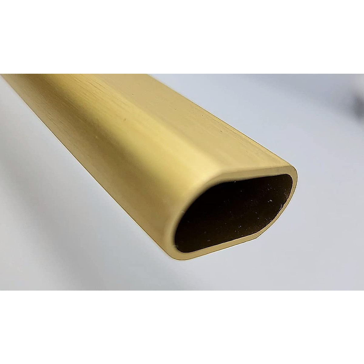 8 Feet Long Oval Wardrobe Closet Tubing Rod Application Clothes Hanging - 96 Inch Length (Matte Brass)
