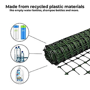 Abba Patio Snow Fence Plastic Garden Fencing Roll Temporary Safety Construction Mesh Fence Outdoor for Gardening, Yard, Patio, Pet, Rabbit, Poultry, 4' X 100' Feet, 3.25" Mesh, Green