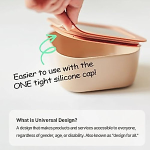 Neoflam 4 Set FIKA One Kitchen Pantry Porcelain Ceramic Food Container with Glass Lid, Microwave, Oven, Dishwasher Safe Refrigerator, Fridge Storage for Leftover, Healthy Meal Prep Organization (Set)