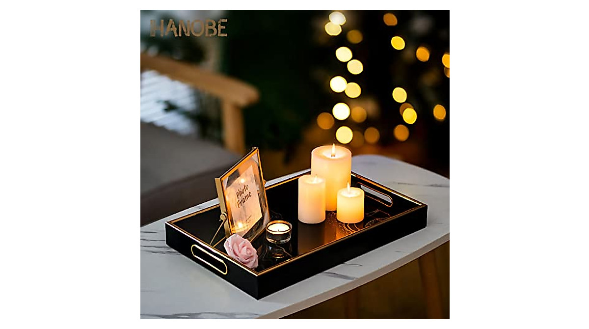 Hanobe Decorative Serving Tray - Modern Design & Easy Clean
