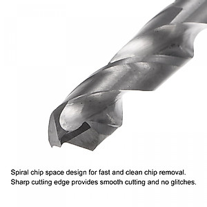 uxcell Solid Carbide Drill Bits, 6mm C2/K20 Tungsten Carbide Jobber Drill Bits Straight Shank Drilling Tool for Stainless Steel Aluminum Iron Metal Plastic