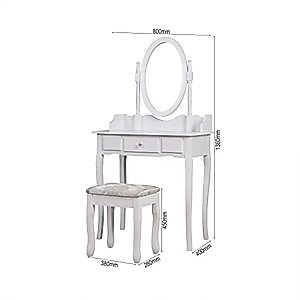 NJSV Makeup Vanity Table Set with Mirror Stool Shuq Vanity Desk Makeup Vanity Side Tables Bedroom Vanity Table Portable Desk Vanity Set
