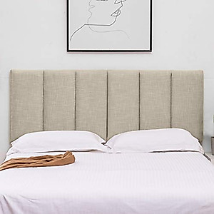 Haobo Upholstered Headboard Foldable King Size Headboards Eastern King/California King Linen Panel with Height Adjustments