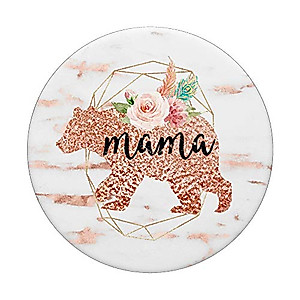 Mama Bear Rose Pink Geometric Watercolor Floral PopSockets PopGrip: Swappable Grip for Phones & Tablets