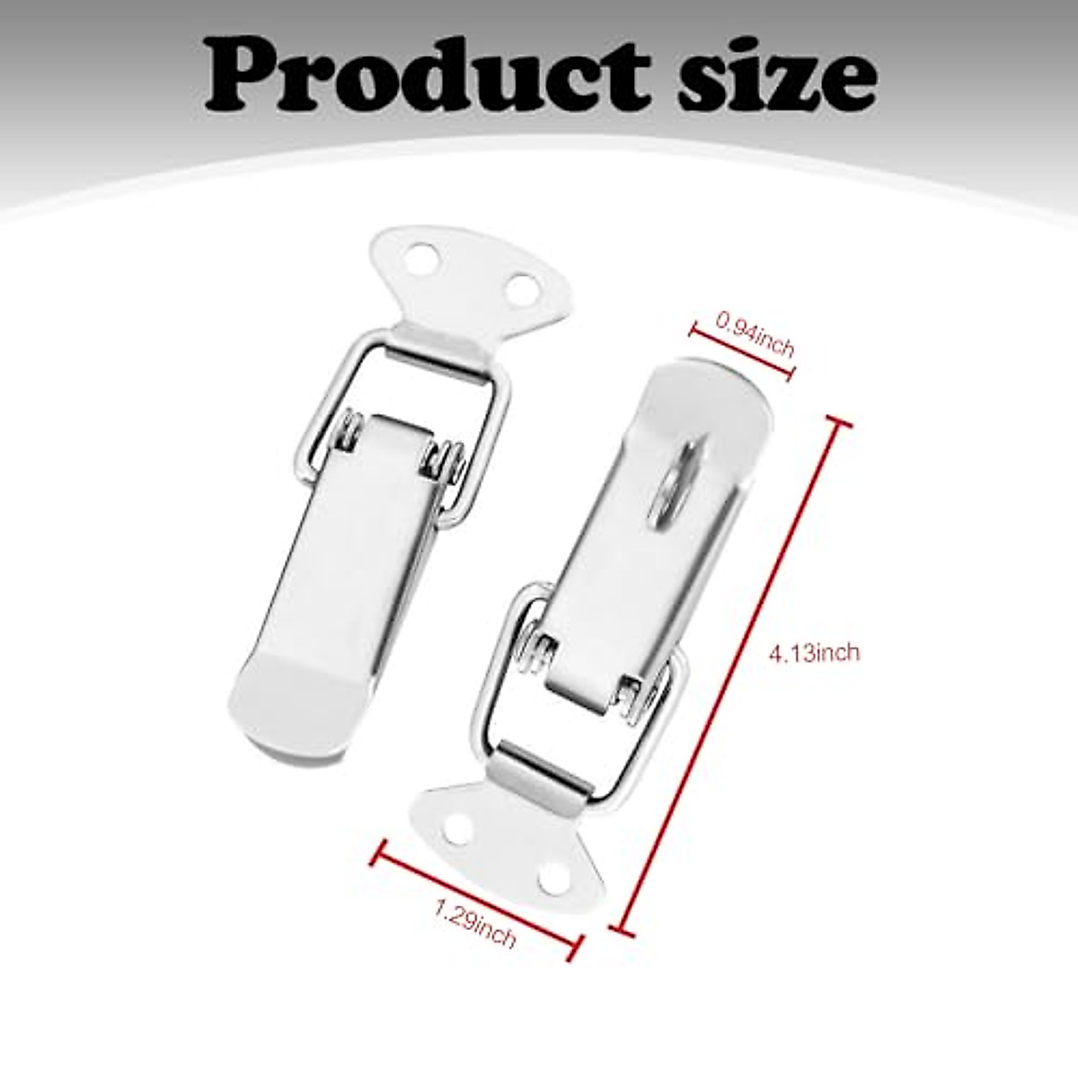 ZKFAR 2 PCS Car Bumper Security Hook Lock Clips Kit, Metal Car Surrounding Fixed Buckle, Security Spring Loaded Car Trunk Tail Bayonet Lock, Universal for Most Cars, Trucks (Silver)