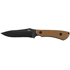 CRKT Ramadi Fixed Blade Knife with Sheath: Heavy Duty Powder Coated SK-5 Carbon Black Blade/G10 handle/2083