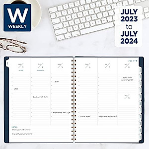 AT-A-GLANCE 2023-2024 Planner, Weekly & Monthly Academic, 8-1/2" x 11", Large, Signature Collection, Navy (YP905A20)