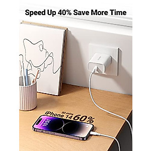 UGREEN 30W USB C Wall Charger - PD Fast Charger USB-C Power Adapter Compatible for MacBook Air, iPhone 14/14 Pro/13 Pro/13 Pro Max, Galaxy S22 Ultra/S21/S20, iPad Mini/Pro, Pixel 6, Airpods