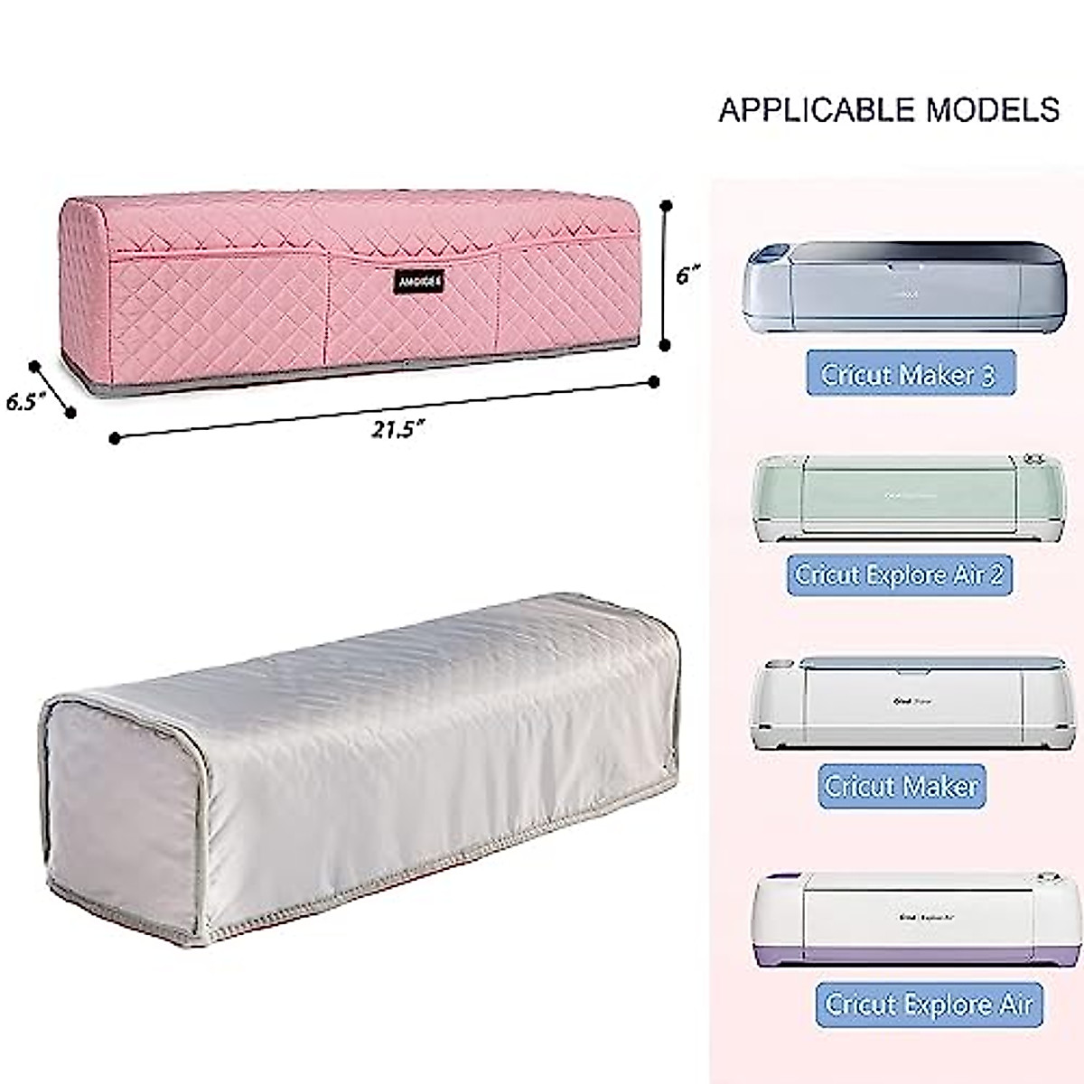Dust Cover for Cricut Explore Air 2, Cricut Maker,Cricut Explore 3,Cricut Maker, Maker Cover With Pockets for Cricut Accessories and Supplies