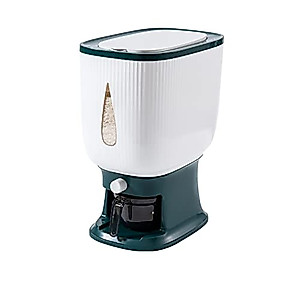 XBWEI 10Kg Rice Dispenser Storage Container Sealed Grain Cereal Dispenser Storage Box with Lid Measuring Cylinder (Color : Gray, Size : 32 * 20 * 38.5cm)