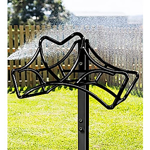 Artigarden Outdoor Garden Freestanding Hose Holder Stand, Heavy Duty Metal Water Pipe Storage Rack Stake for Backyard, Black