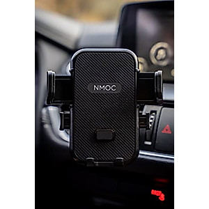 NMOC [Upgraded] Polycarbonate Air Vent Cell Phone Holder for Car, Hands Free Mount With Adjustable Steel Hook, Compatible With Most Smart Phones Including iPhone 14 13 Galaxy S22 S21 S20 And More